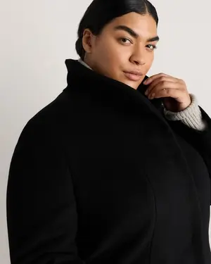 Quince Wool Cashmere Cocoon Coat - Black