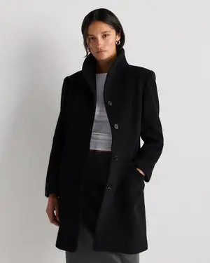 Quince Wool Cashmere Cocoon Coat - Black