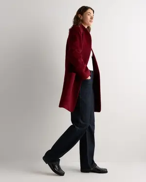 Quince Wool Cashmere Cocoon Coat - Rouge Red
