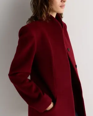 Quince Wool Cashmere Cocoon Coat - Rouge Red