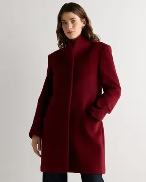 Quince Wool Cashmere Cocoon Coat - Rouge Red