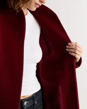 Quince Wool Cashmere Cocoon Coat - Rouge Red