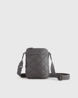 Quince Transit Quilted Phone Crossbody - Charcoal