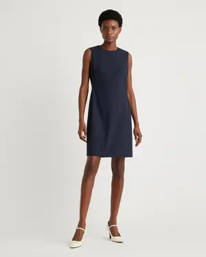 Quince Italian Wool Sleeveless Dress - Navy