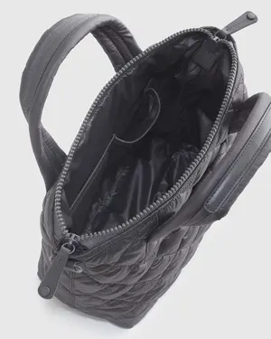 Quince Transit Quilted Small Crossbody Tote - Charcoal