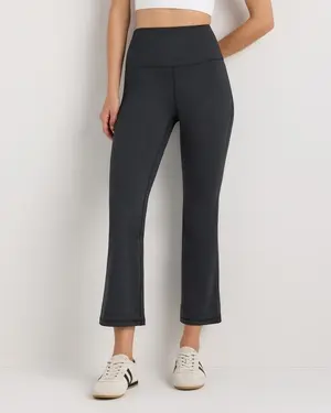 Quince Ultra-soft Cropped Bootcut Pants - Heather Black