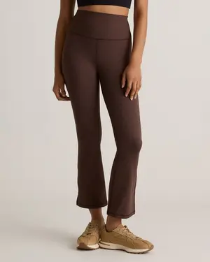 Quince Ultra-soft Cropped Bootcut Pants - Heather Espresso