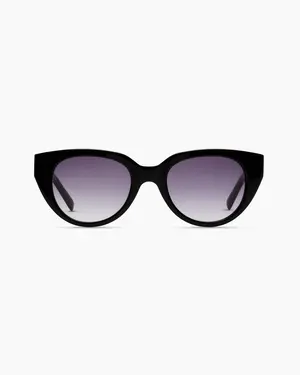 Quince Capri Polarized Acetate Sunglasses - Black With Grey Gradient Lens
