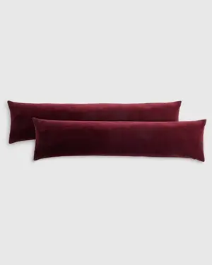 Quince Cotton Velvet Oversized Lumbar Pillow Cover - Bordeaux