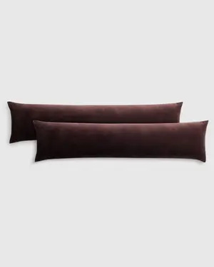 Quince Cotton Velvet Oversized Lumbar Pillow Cover - Espresso