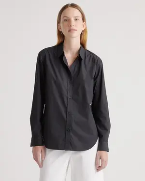 Quince Organic Cotton Poplin Shirt - Black
