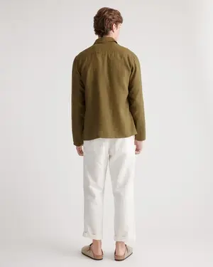 Quince 100% European Linen Chore Jacket - Martini Olive