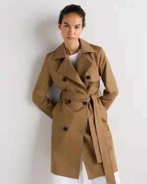 Quince Comfort Stretch Trench Coat - Dark Khaki