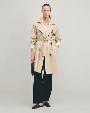 Quince Comfort Stretch Trench Coat - Light Khaki