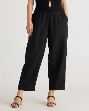 Quince 100% European Linen Relaxed Fit Pants - Black
