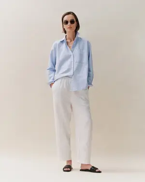 Quince 100% European Linen Relaxed Fit Pants - White