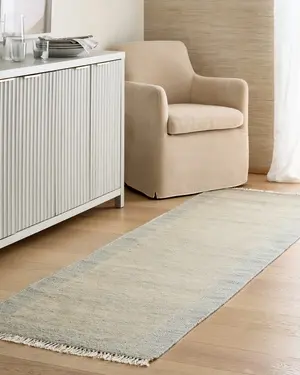 Quince Sahara Flatweave Wool Rug - Light Blue