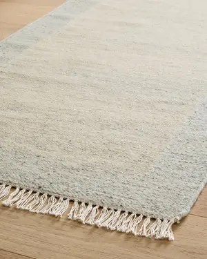 Quince Sahara Flatweave Wool Rug - Light Blue