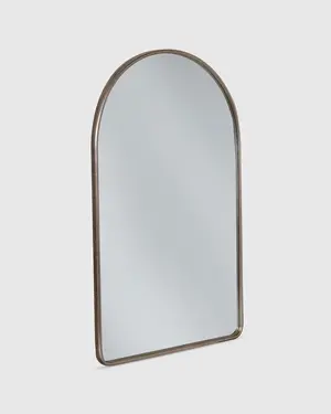 Quince Arched Metal Framed Wall Mirror - Silver Metal Frame