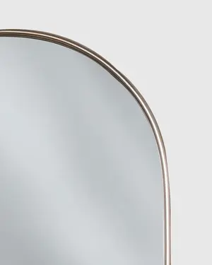 Quince Arched Metal Framed Wall Mirror - Silver Metal Frame