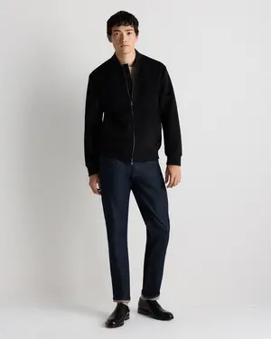 Quince Calfskin Leather Plain Toe Oxford - Black