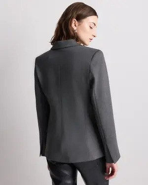 Quince Ultra-stretch Ponte Single-breasted Blazer - Charcoal