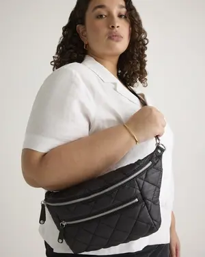 Quince Transit Quilted Sling Bag - Black