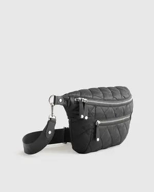 Quince Transit Quilted Sling Bag - Black