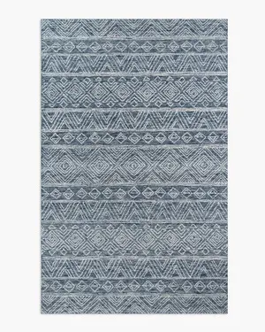 Quince Teagan Hand-hooked Wool Rug - Denim