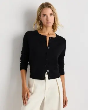 Quince Mongolian Cashmere Cardigan - Black
