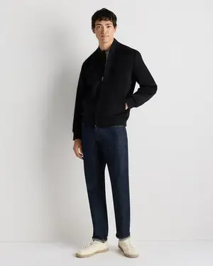 Quince Cashmere Bomber Jacket - Black