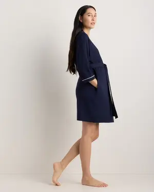 Quince Bamboo Jersey Maternity Robe - Deep Navy