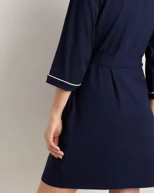 Quince Bamboo Jersey Maternity Robe - Deep Navy