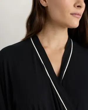Quince Bamboo Jersey Maternity Robe - True Black
