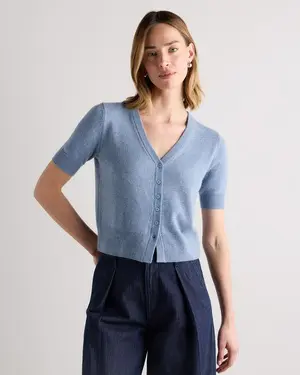 Quince Cashmere Cardigan - Faded Denim