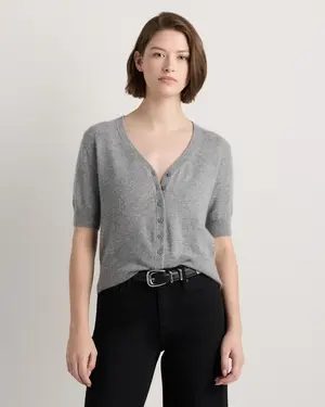 Quince Cashmere Cardigan - Heather Grey