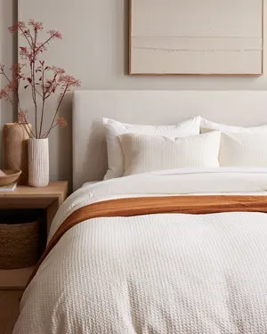 Quince Organic Luxe Honeycomb Duvet Cover