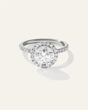 Quince Lab Grown Diamond Round Halo Pave Engagement Ring 2ct - Platinum