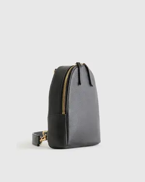 Quince Italian Leather Sling Pack - Black