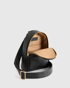 Quince Italian Leather Sling Pack - Black
