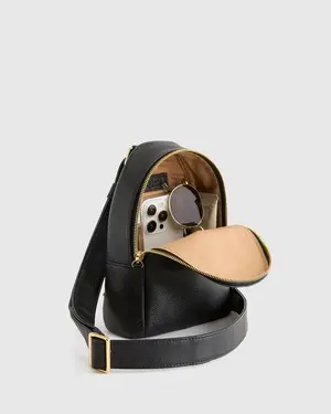 Quince Italian Leather Sling Pack - Black