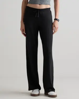 Quince Flowknit Wide Leg Pants - Black