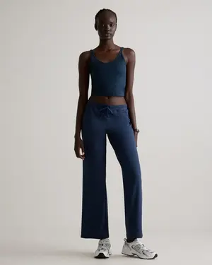 Quince Flowknit Wide Leg Pants - Heather Navy