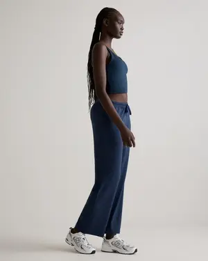 Quince Flowknit Wide Leg Pants - Heather Navy