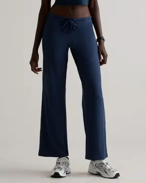 Quince Flowknit Wide Leg Pants - Heather Navy
