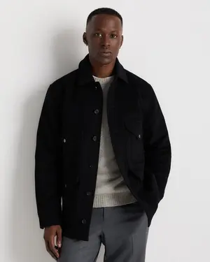 Quince Wool Cashmere Field Jacket - Black