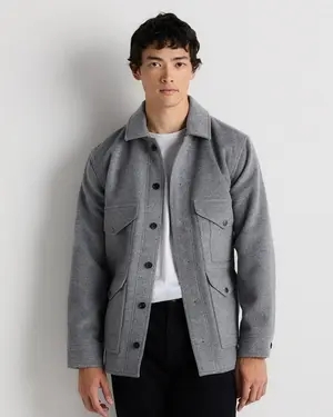 Quince Wool Cashmere Field Jacket - Heather Grey