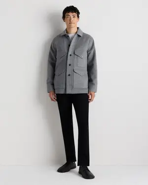 Quince Wool Cashmere Field Jacket - Heather Grey