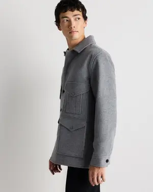 Quince Wool Cashmere Field Jacket - Heather Grey