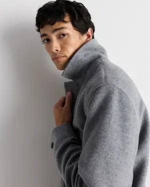 Quince Wool Cashmere Field Jacket - Heather Grey